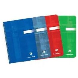 Clairefontaine Notizbuch DIN A5 Kariert Spiralbindung Pappe Farbig sortiert Nicht gelocht 180 Seiten 90 Blatt
