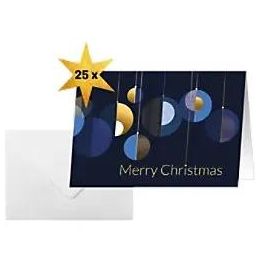 Sigel Weihnachtskarte 21,1 x 15,1 cm Blau, Gold 25 Stück
