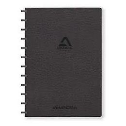 Adoc ADOC Business Notizbuch DIN A4 Kariert Kunststoff Seitlich gebunden Kunstleder Softcover Schwarz Nicht perforiert 144 Seiten