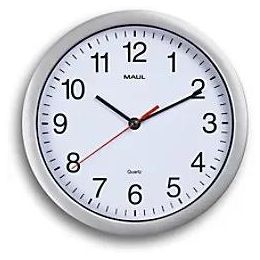Maul Maulrun Analog Wanduhr Silber, Weiß 25 x 25,2 x 25,2 x 5 cm