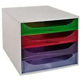 Exacompta Linicolor Schubladenbox Kunststoff Mehrfarbig 4 Schübe 28,4 x 34,8 x 23,4 cm DIN A4+