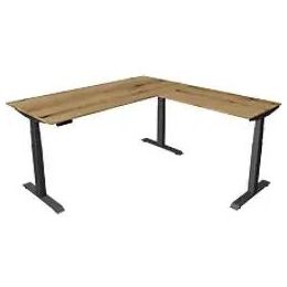 Kerkmann Elektronisch Höhenverstellbar Sitz-Stehschreibtisch Eiche T-Fuß 1.800 (B) x 1.800 (T) x 1.290 (H) mm Metall, Holz