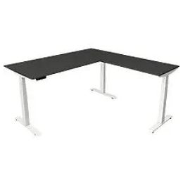 Kerkmann Elektronisch Höhenverstellbar Sitz-Stehschreibtisch Anthrazit T-Fuß 1.800 (B) x 1.800 (T) x 1.290 (H) mm Metall, Holz