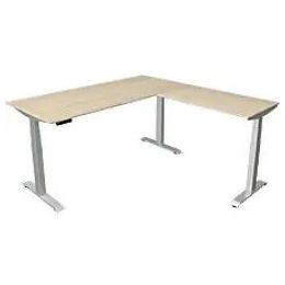 Kerkmann Elektronisch Höhenverstellbar Sitz-Stehschreibtisch Ahorn T-Fuß 1.800 (B) x 1.800 (T) x 1.290 (H) mm Metall, Holz