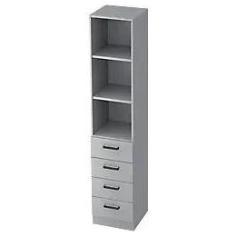 Hammerbacher Melaminharzbeschichtete Spanplatte Schrank 3 Fachböden 406 x 420 x 2.004 mm Grau