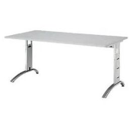 Hammerbacher Future VFS Höhenverstellbar Schreibtisch Rechteckig Grau C-Fuß 1.600 (B) x 800 (T) x 850 (H) mm Spanplatte, Stahl