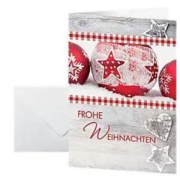 Sigel Winter-Feeling Weihnachtskarte 14,8 x 10,5 cm Rot, Weiß 25 Stück