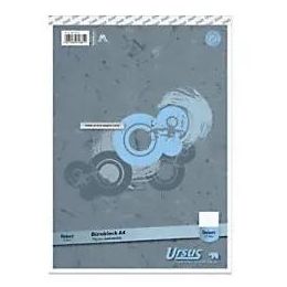 URSUS Style Notizblock DIN A4 Liniert Geheftet Papier Grau Perforiert 50 Blatt
