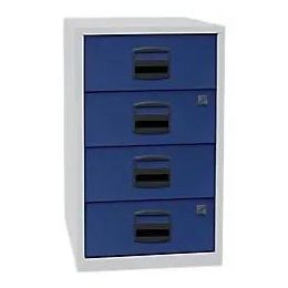 Bisley Home Beistellschrank 4 Schubladen Lichtgrau, Oxfordblau 413 x 400 x 672 mm