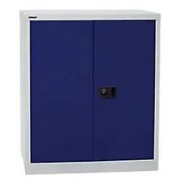 Bisley Flügeltürenschrank 1 Fachboden abschließbar 914 x 400 x 1.000 mm Hellgrau, Oxfordblau