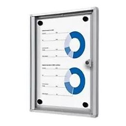 SHOWDOWN Abschließbarer Schaukasten Magnetisch 27,1 B x 35 H cm Silber 1 x DIN A4