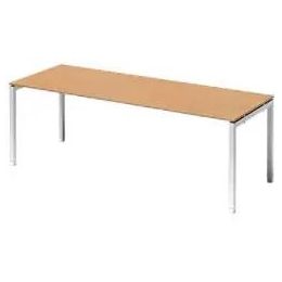 Bisley Cito Höhenverstellbar Schreibtisch Buche 4 Metallfüße 2.200 (B) x 800 (T) x 740 (H) mm MFC (Melaminbeschichtete Spanplatte), Stahl