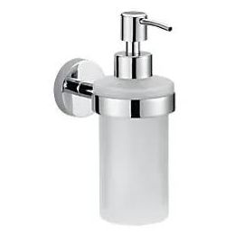 Tesa Smooz Seifenspender Chrom, Metall, Milchglas Silber, Weiß