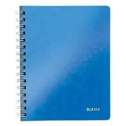 Leitz WOW Notizbuch A5 kariert, drahtgebunden PP-Einband 46410036 160 Seiten 80 Blatt Blau