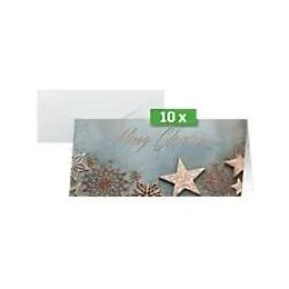 Sigel Weihnachtskarte 21,8 x 21 cm Blau, Kupfer 20 Stück