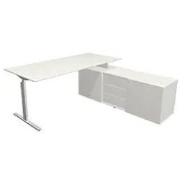 Kerkmann Form 2 Eckschreibtisch Weiß T-Fuß 3 Schübe 740 mm (H)