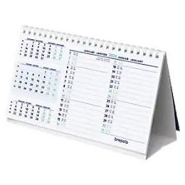 Brepols Schreibtisch-Kalender 2026 3 Monate / 1 Seite Deutsch, Französisch, Englisch, Niederländisch 12,5 (B) x 0,3 (T) x 21 (H) cm Weiß