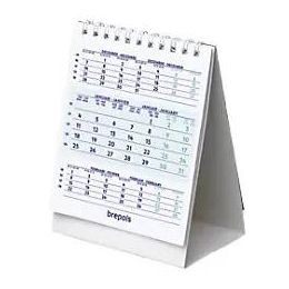 Brepols Schreibtisch-Kalender 2026 3 Monate / 1 Seite Englisch 10,5 (B) x 0,4 (T) x 13 (H) cm Weiß