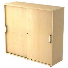 Hammerbacher Schiebetürenschrank Spanplatte 2 Fachböden abschließbar 1.200 x 400 x 1.100 mm Ahorn Braun