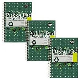 Pukka Notizbuch DIN A5 Liniert Doppeldraht Seitlich gebunden Karton Hardback Grün Nicht gelocht 110 Seiten 3 Stück à 110 Blatt