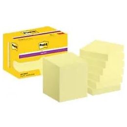Post-it Super Sticky Haftnotizen 622-12SSCY 47,6 x 47,6 mm 90 Blatt pro Block Gelb Quadratisch Unliniert 12 St&uuml;ck