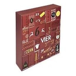 Adventskalender zum Befüllen 30 (B) x 8,7 (T) x 34 (H) cm Rot