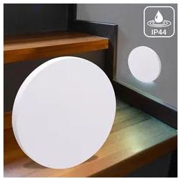 LED Treppenleuchte IP44 rund weiß - Lichtfarbe: Kaltweiß 1,5W - Lichtaustritt: K...