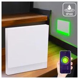LED Treppenleuchte IP44 eckig weiß - Lichtfarbe: Smart Tuya RGB CCT 3W - Lichtau...