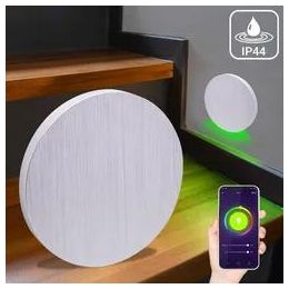 LED Treppenleuchte IP44 Alu-gebürstet - Lichtfarbe: Smart Tuya RGB CCT 3W - Lich...