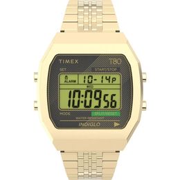 Timex Uhren - Digitaluhr Timex T80 Steel - Gr. unisize - in Gold - f&uuml;r Damen