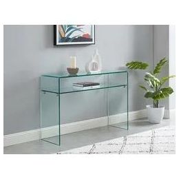 Wandkonsole mit Ablage - Sicherheitsglas - Transparent - STILEOS