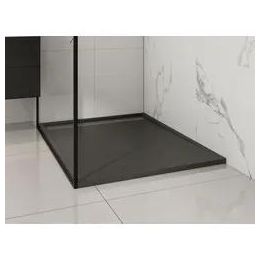 Aufsatz- oder Einbauduschtasse - Kunstharz - mit Siphon - Schwarz - 120 x 90 cm - LYROSA