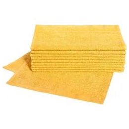 Gästehandtücher Dyckhoff "Kristall", gold (goldgelb), B:30cm L:50cm, Frottier, Obermaterial: 100% Baumwolle, Handtücher, mit Bordüren