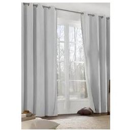 Vorhang WIRTH "Neveres" Gr. 1, grau (platingrau), B:135cm H:145cm, Jacquard, Baumwolle, Gardinen