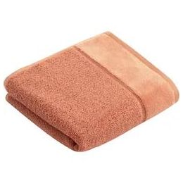 Gästehandtuch Vossen "Pure", braun (bronze), B:40cm L:60cm, Frottier, Obermaterial: 100% Baumwolle, Handtücher (Packung), im Set, Baumwolle & VEGAN, mit eleganter Veloursbordüre