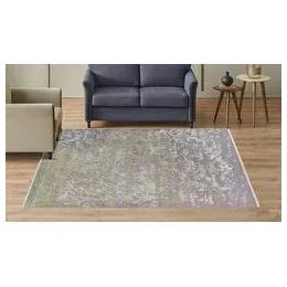 Teppich Kayoom "Dilan 300", grün, B:160cm H:5mm L:230cm, Polyester, Teppiche, weicher Kurzflor, Vintage Look, Wohnzimmer