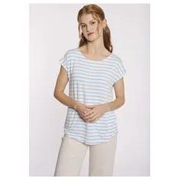 Haily's Kurzarmshirt HAILY’S "SS V TP Em44ma", Damen, Gr. XS, pearl blau stripe, Jersey, Obermaterial: 95% Viskose, 5% Elasthan, gestreift, hüftlang, Rundhals, Shirts