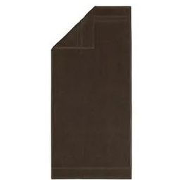 Handtücher Egeria "Manhatten Gold", braun (schwarz chocolate), B:50cm L:100cm, Frottier, Obermaterial: 100% Baumwolle, Handtücher, Uni Programm mit Streifenbordüre, reine Baumwolle