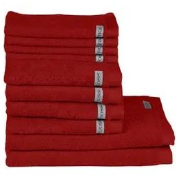 Handtuch Set Ross "Sinfonie", rot (kirsche), 10 Stk., Frottier, Obermaterial: 100% Baumwolle, Handtuch-Sets, beinhaltet Gästetücher, Handtücher und Badetücher