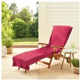Handtuch Dyckhoff "Stuhlauflage / Liegeauflage", rot (bordeaux), B:70cm L:200cm, Frottier, Frottier, Handtücher (Packung), Schonbezug mit Einschubtasche