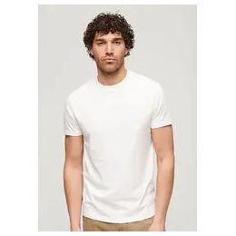 Rundhalsshirt Superdry "Vintage Logo Emb Te", Herren, Gr. L (48), weiß (optic), Single Jersey, Obermaterial: 100% Baumwolle, unifarben, schmal hüftbedeckend, Rundhals, gerader Abschluss, Shirts