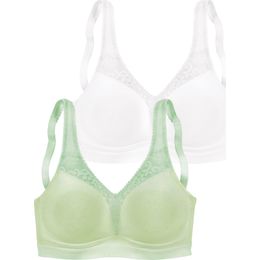 Petite Fleur Damen Entlastungs-BH mint+wei&szlig; Gr&ouml;&szlig;e 100B