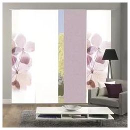 Schiebegardine Home Wohnideen "BONITA 4er SET" Gr. 1, rosa, B:60cm H:245cm, Polyester, Gardinen, Schiebevorhang Digidruck 4er Set BONITA