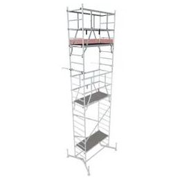 Arbeitsgerüst Krause "ClimTec System 2. Aufstockung", grau (aluminiumfarben), B:145cm H:195cm L:195cm, Aluminium, Gerüste, nur in Verbindung mit ClimTec System Grundgerüst + 1. Aufstockung