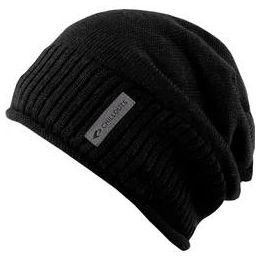 Beanie Chillouts "Etienne Hat", Damen, schwarz, Strick, Baumwolle, unifarben, M&uuml;tzen Beanie, mit dezentem Logo-Schriftzug