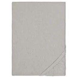 Spannbettlaken Biberna Gr. 1, grau (dunkelgrau), B:90-100cm L:200cm, Biber, 100% Baumwolle, Laken