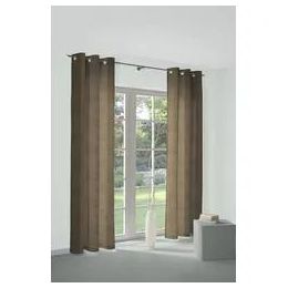 Vorhang WIRTH "Niederau" Gr. 1, braun, B:132cm H:145cm, Jacquard, Polyacryl, Polyester, Gardinen