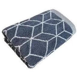 Handtuch Set Framsohn FROTTIER "Design Jacquard Prisma", grau (anthrazit, weiß), B:50cm L:100cm, Jacquard-Walkfrottier, Baumwolle, Handtücher, mehrfarbig gewebtem Saum, hergestellt in Österreich