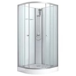 Komplettdusche Sanotechnik "IDEA", silber (silberfarben), B:80cm H:203cm T:80cm, Duschkabinen, Viertelkreisdusche