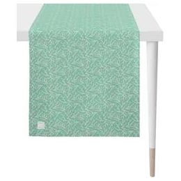 Tischläufer Apelt "3970 Outdoor, Sommerdeko, Sommer", grün (mint, creme), B:46cm L:135cm, Polyester, Tischdecken, Jacquardgewebe